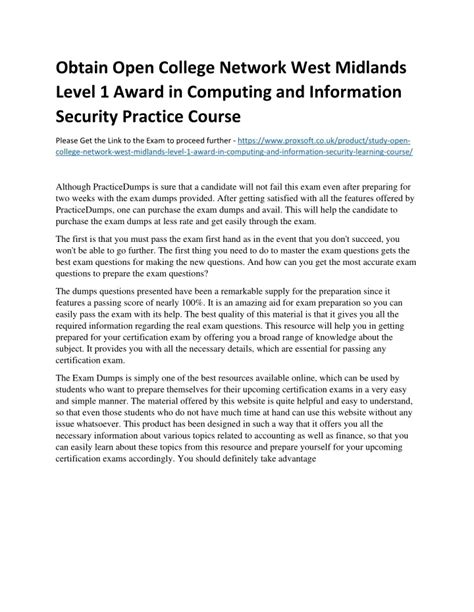 Ppt Obtain Open College Network West Midlands Level Award In