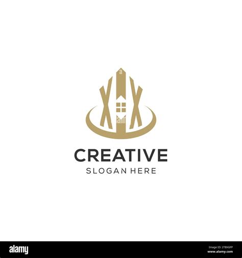Initial Xx Logo With Creative House Icon Modern And Professional Real