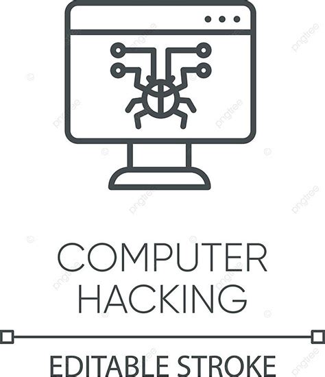 Computer Hacking Icon With Cybercrime Methods Cyber Gain Fraud Vector Cyber Gain Fraud Png