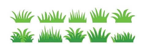 Green Grass Illustration Vector Grass Element Vector Set 29414092