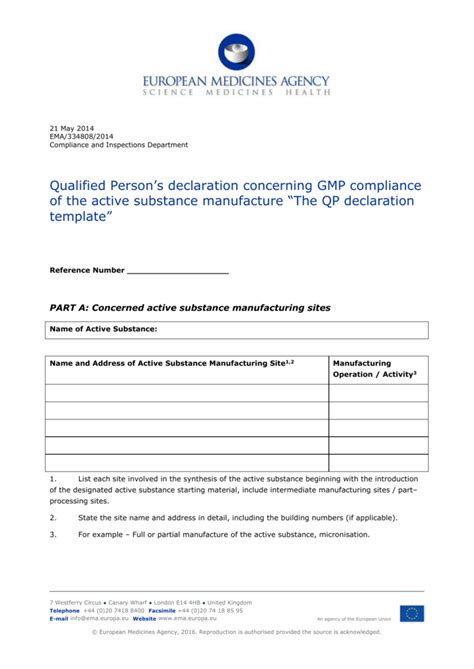The Qp Declaration Template