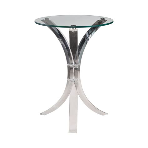 Ivy Bronx Ilwain Round End Table With Glass Top In Clear Wayfair