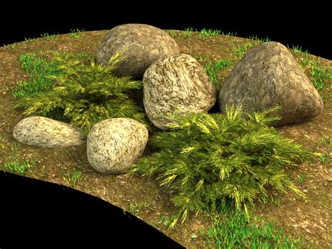 Juniper Stones Grass 3d Model