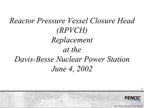 PPT Reactor Pressure Vessel Closure Head RPVCH Replacement At The