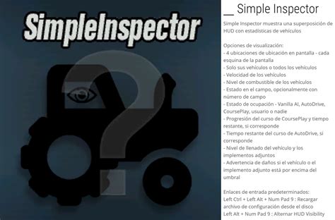 SIMPLEINSPECTOR VERSIÓN ESPAÑOL V1 0 2 3 FS22 mod