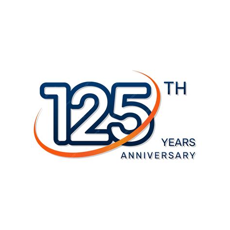 Premium Vector 125th Anniversary Logo With Blue Numbers And An Orange