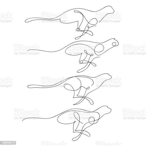 한 라인 치타 디자인식 실루엣 손으로 그린 벡터 일러스트 레이 션 치타에 대한 스톡 벡터 아트 및 기타 이미지 치타 치타