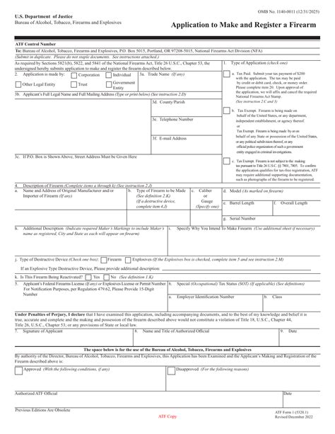 Atf Form 1 53201 Fill Out Sign Online And Download Fillable Pdf