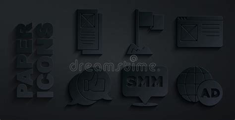 Set Social Media Marketing Browser Window Customer Product Rating