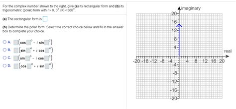 Solved For The Complex Number Shown To The Right Give A Chegg