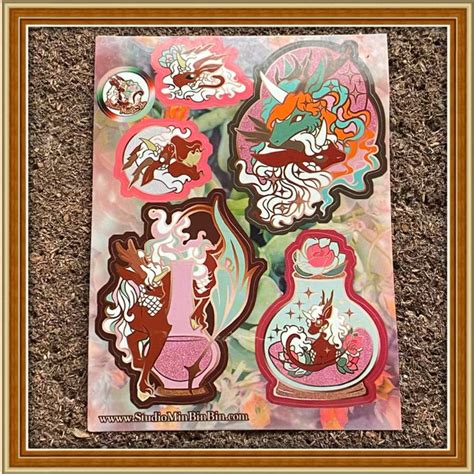 Min Bin Kirin Stickers Mini Sheet Studio Min Bin Bin