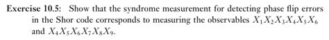 Solved Exercise 10 5 Show That The Syndrome Measurement For