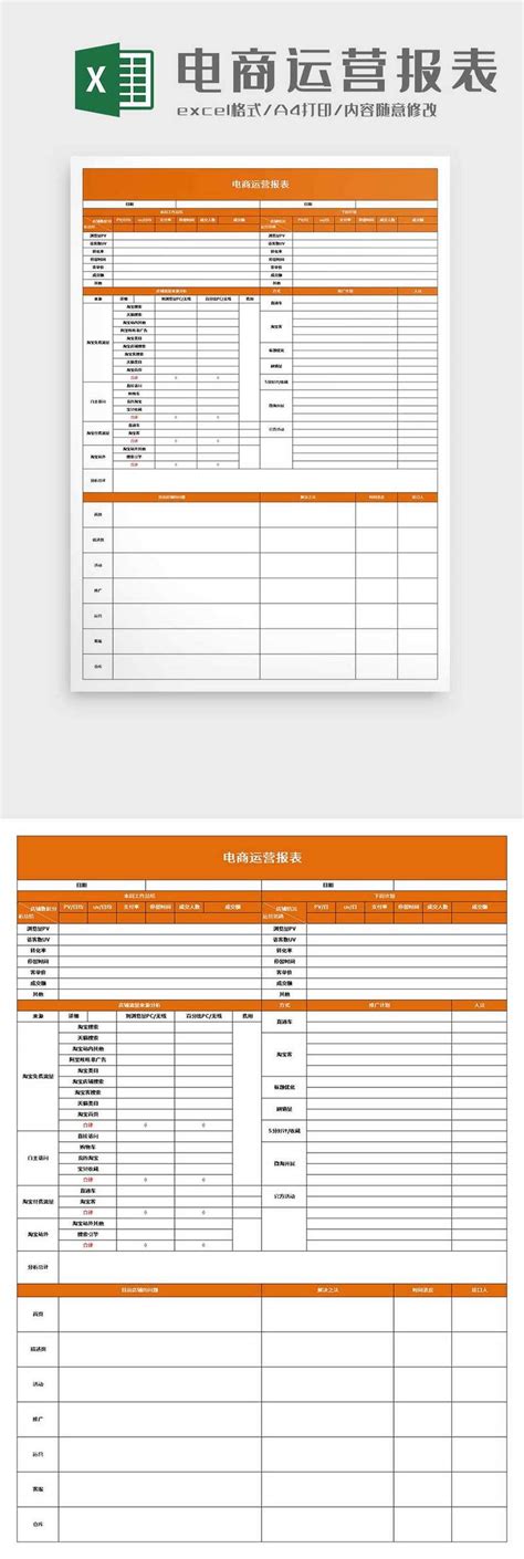 E Commerce Operation Report Excel Template Excel Xls Template Free Download Pikbest