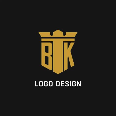 Bk Initial Logo With Shield And Crown Style 24303111 Vector Art At Vecteezy