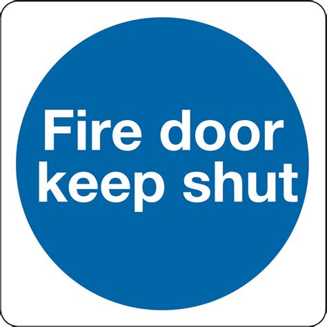 Safety Sign Fire Door Keep Shut 100x100mm Self Adhesive Pack Of 5 Km14as