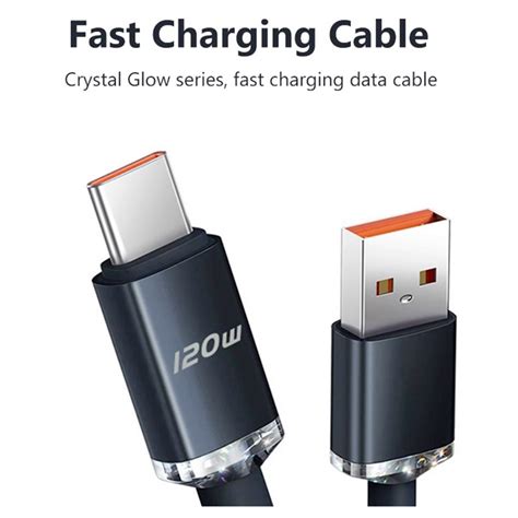 สายชาร์จเร็ว 120w ปลอดภัย Type C Quick Charge 66w Super Fast 6a Cable