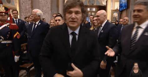 Tedeum del 25 de Mayo así Javier Milei le negó el saludo a Jorge Macri
