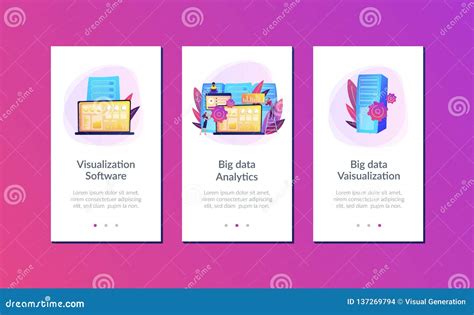 Big Data Visualization App Interface Template Stock Vector