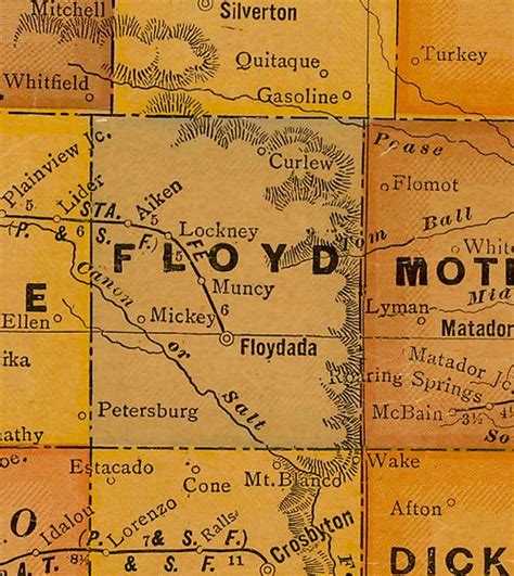 Floyd County Texas History Towns Courthouse Vintage Maps