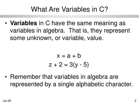 Ppt Variables In C Powerpoint Presentation Free Download Id 5641356