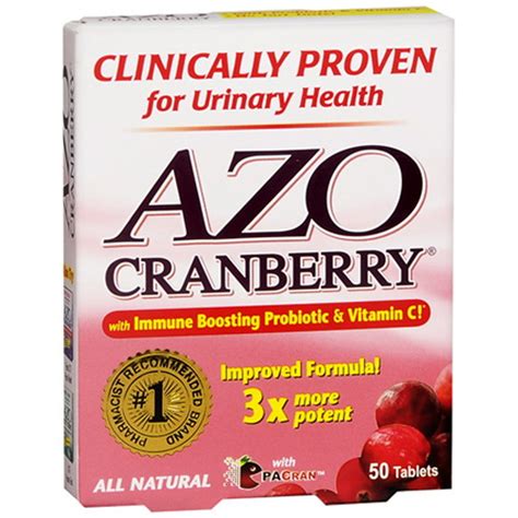 Azo Cranberry Supplement Tablets For A Healthy Urinary Tract 50 Ea