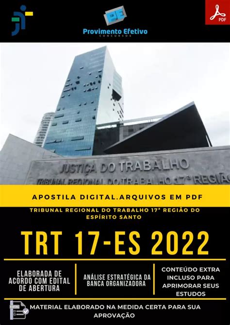 Provimento Efetivo Concursos Apostila TRT 17 ES Arquitetura Analista