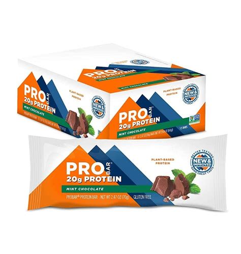 Probar 단백질 바 Gmo 프리 글루텐 건강한 간식 식물 기반 천연 식품 성분 민트 초콜릿 12 티몬