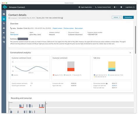 Call Center Conversational Analytics Amazon Connect Contact Lens AWS