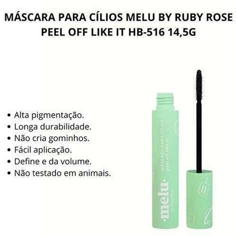 Máscara Para Cílios Peel Off Like It Melu by Ruby Rose