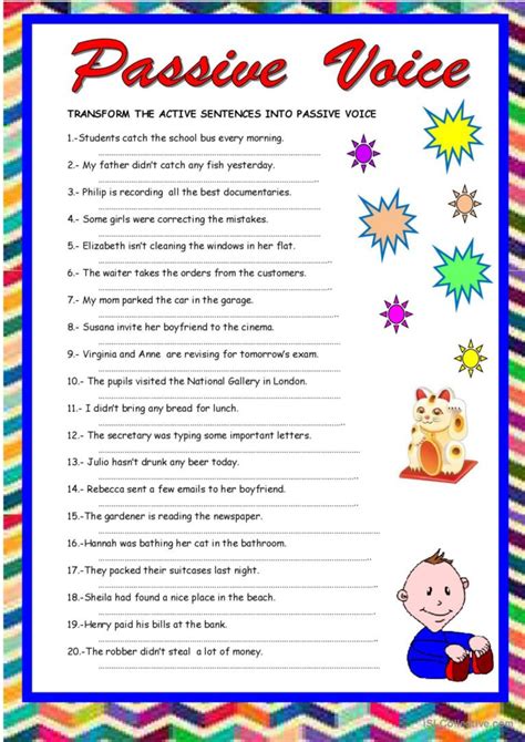 Passive Voice Present Simple Worksheets