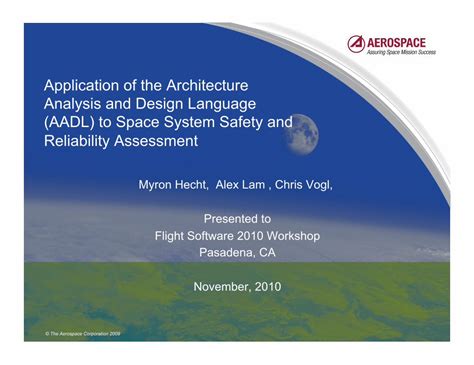 Pdf Application Of The Architecture Analysis And Design Files