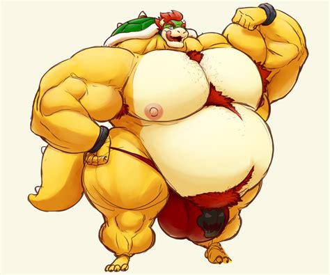 Rule 34 Anthro Bara Barazoku Belly Bowser Bulge Chest Hair Chest Tuft