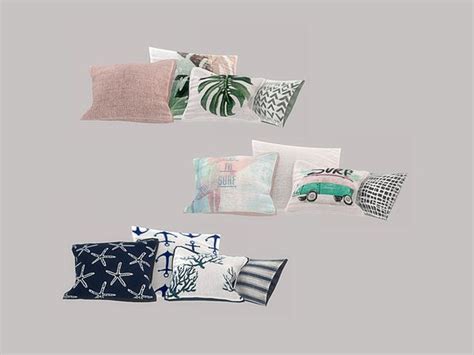 Ung999 S Summer Breeze Pillows R V2 In 2024 Sims 4 Cc Furniture