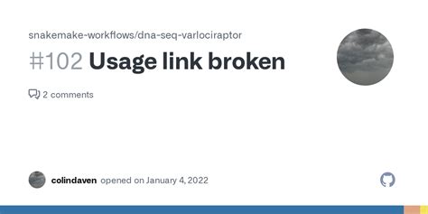 Usage Link Broken Issue Snakemake Workflows Dna Seq Varlociraptor GitHub