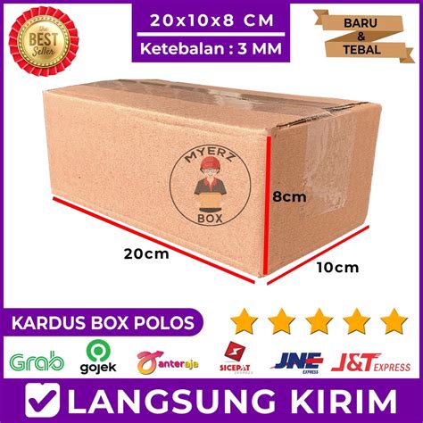 Jual Kardus Polos Karton Box Packing 20x10x8 Cm Single Wall Tebal