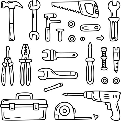 Carpenter Tools Clipart Black And White