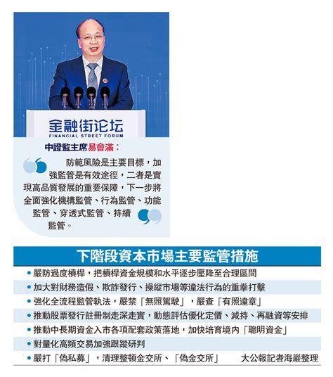 綜合監測易會滿：嚴防過度槓桿 確保市場行穩致遠 大公報