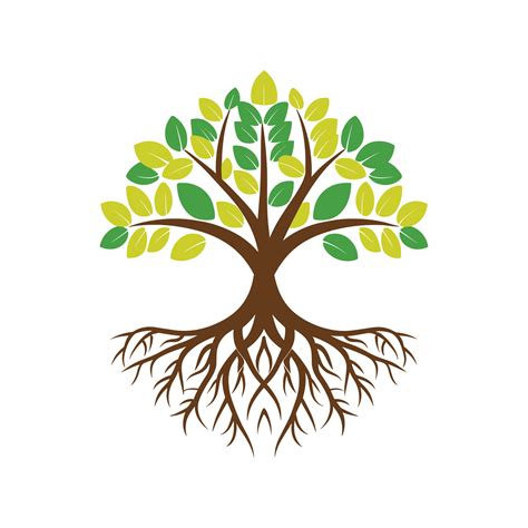 Tree With Roots Vector Illustration Vector Art At Vecteezy