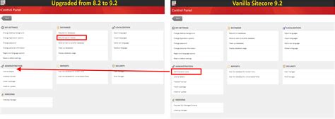 Upgrade Where Is The Content Of The Control Panel Stored In Sitecore