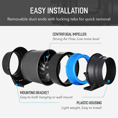 Ipower 6 318 Cfm Inline Duct Fan With Variable Speed Controller Ventilation Hvac Exhaust Blower