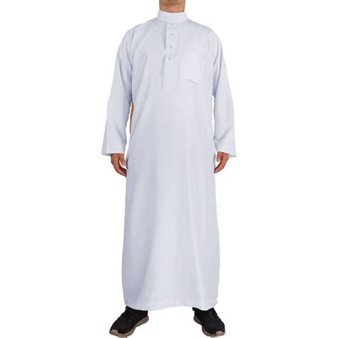 Plus Men Muslim Clothing Arab Saudi Long Sleeve Jubba Thobe Robe