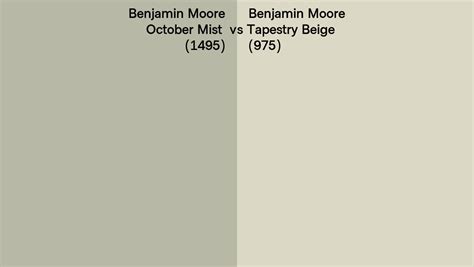 Benjamin Moore October Mist Vs Tapestry Beige Side By Side Comparison