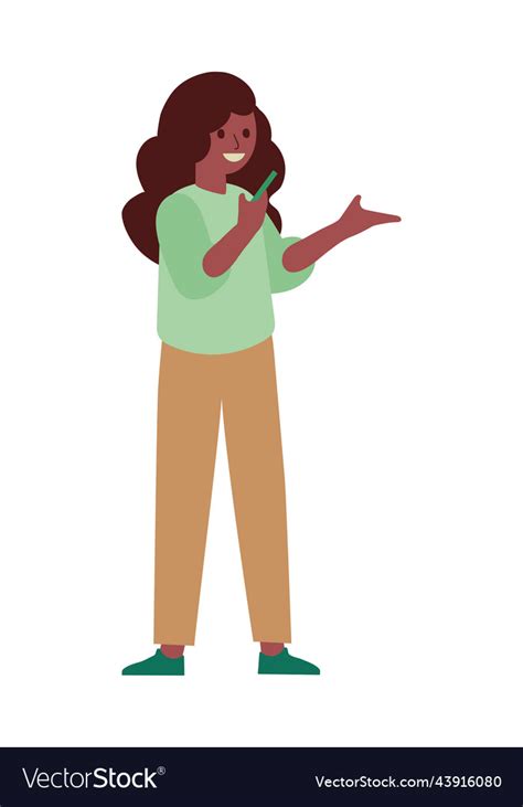 Woman Using Smartphone Royalty Free Vector Image
