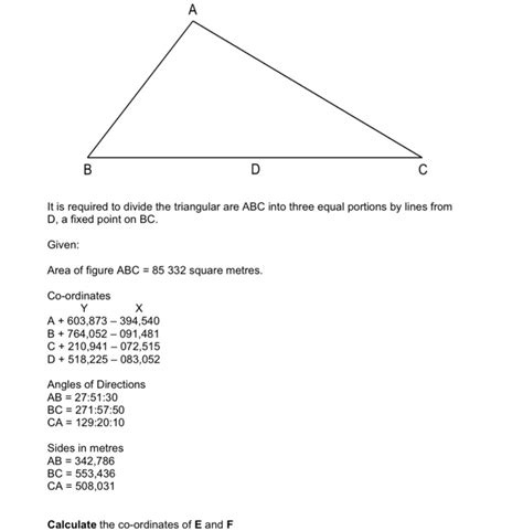 Solved A B D С It is required to divide the triangular are Chegg com