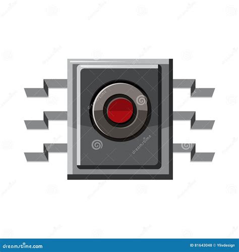 Microchip Icon In Cartoon Style Stock Vector Illustration Of