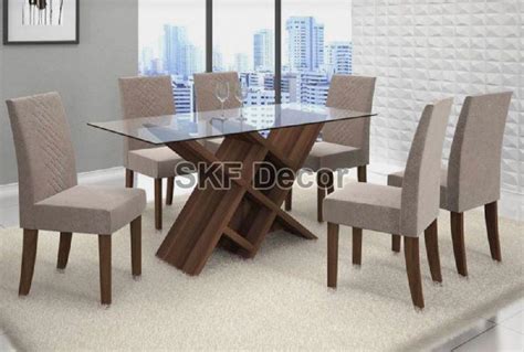 6 Seater Glass Top Dining Table Set At Best Price In Delhi Skf Decor
