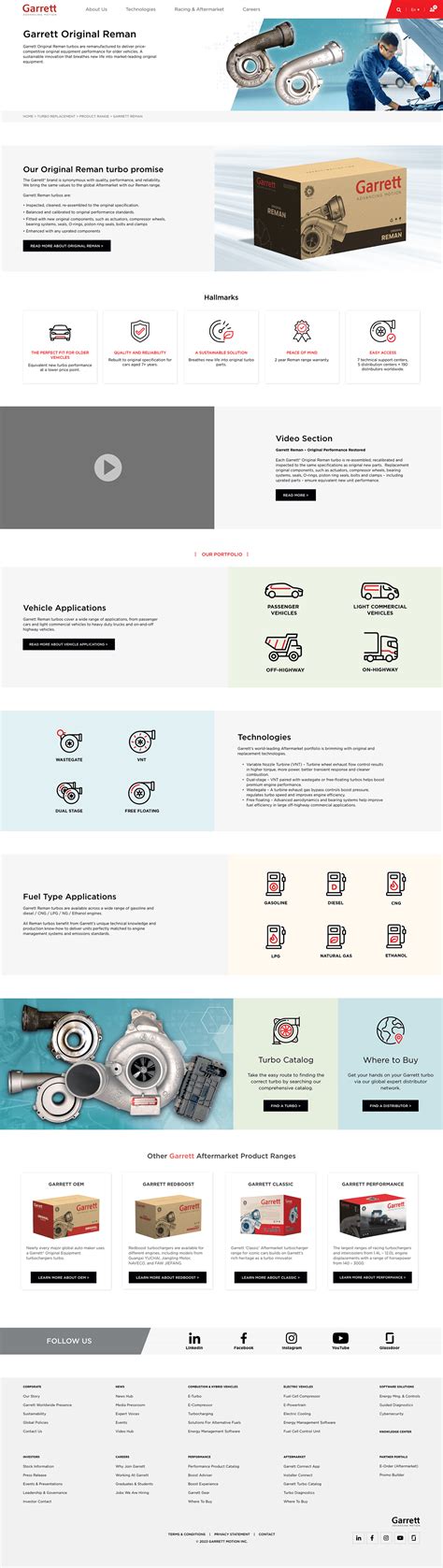 Garrett Advancing Motion New Product Pages Behance