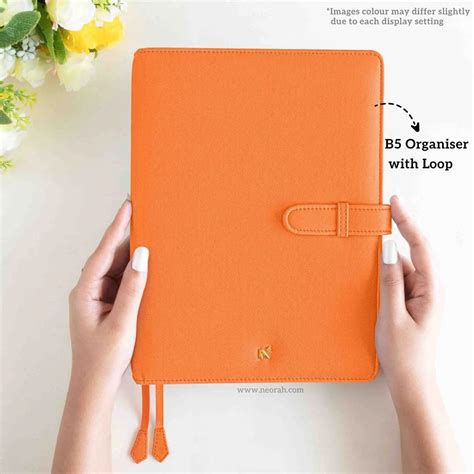 Neorah B5 Notebook Sleeve With Loop Organiser In Orange At ₹ 2199piece