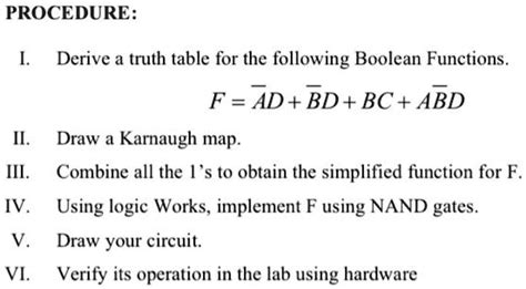 SOLVED Solve And Explanation PROCEDURE Derive A Truth Table For The Following Boolean