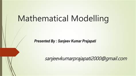 Mathematical Modelling Ppt Pptx